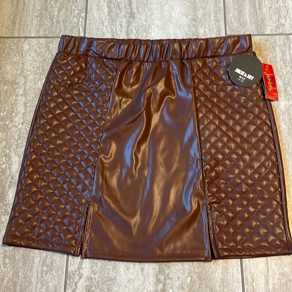 Julie & Joy | Skirts | Julie Joy Faux Leather Skirt 2 Front Slits And ...